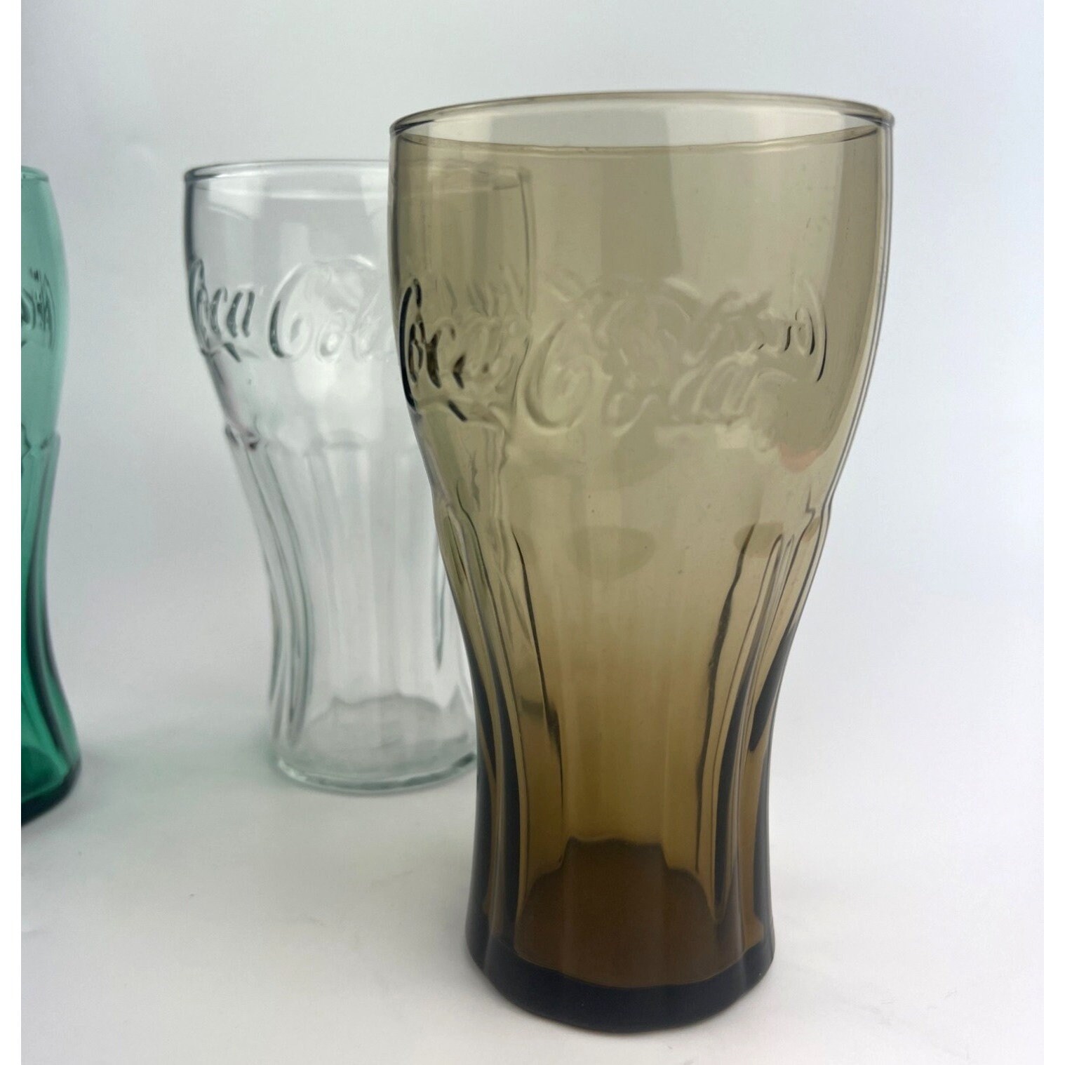 Vintage Coca Cola Glasses 16 Oz Set of 3 Smoke Green Clear - Etsy