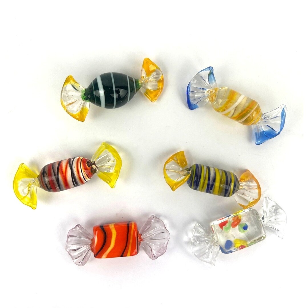 Vintage Murano Glass Italian Candy 6 Piece Set - Etsy
