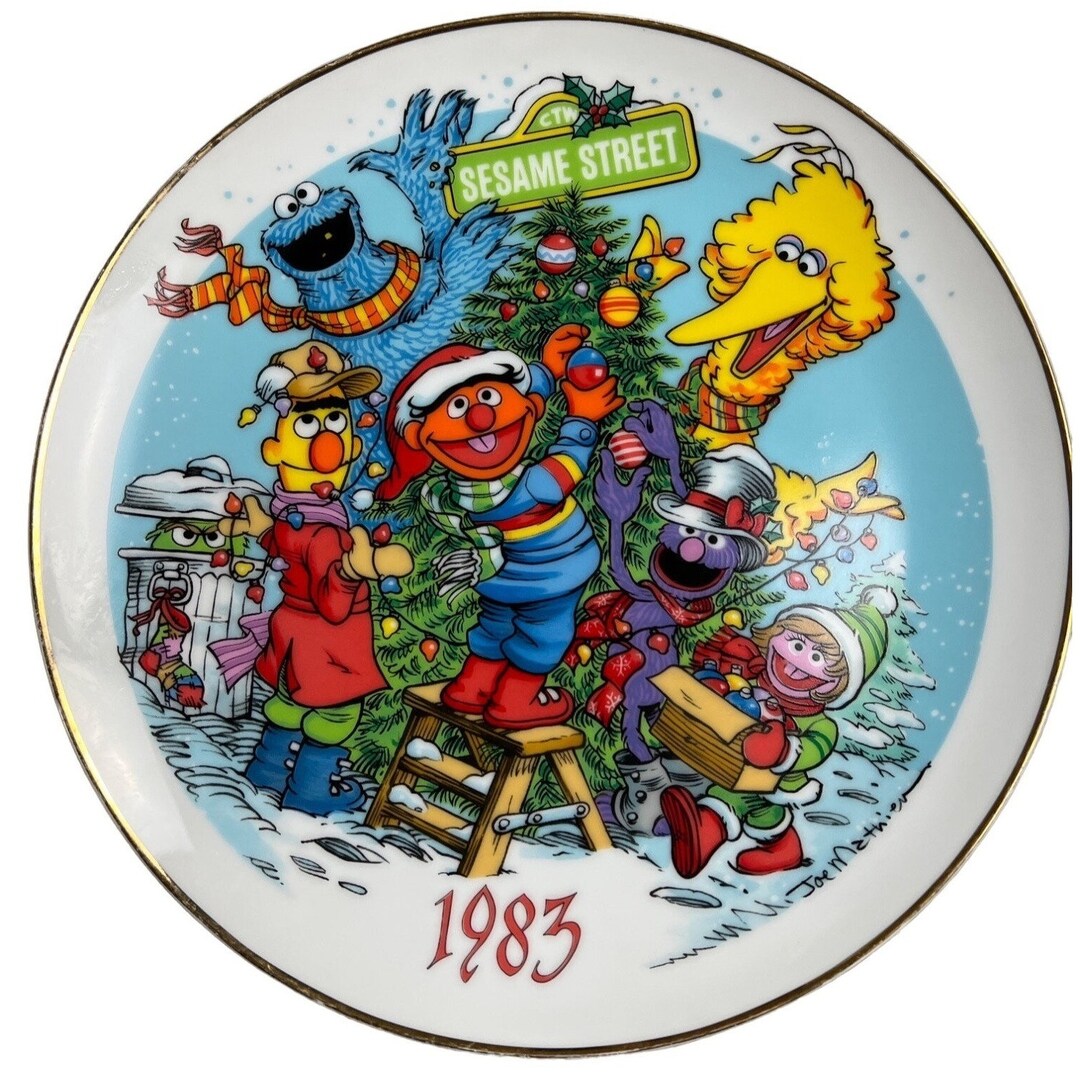 Vintage 1983 Sesame Street Muppets Christmas Collectors Plate by Gorham ...