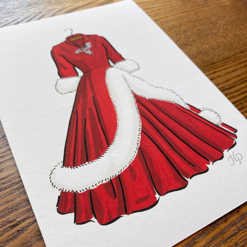 White Christmas Red Dress Print 5x7 White Christmas Dress - Etsy Canada