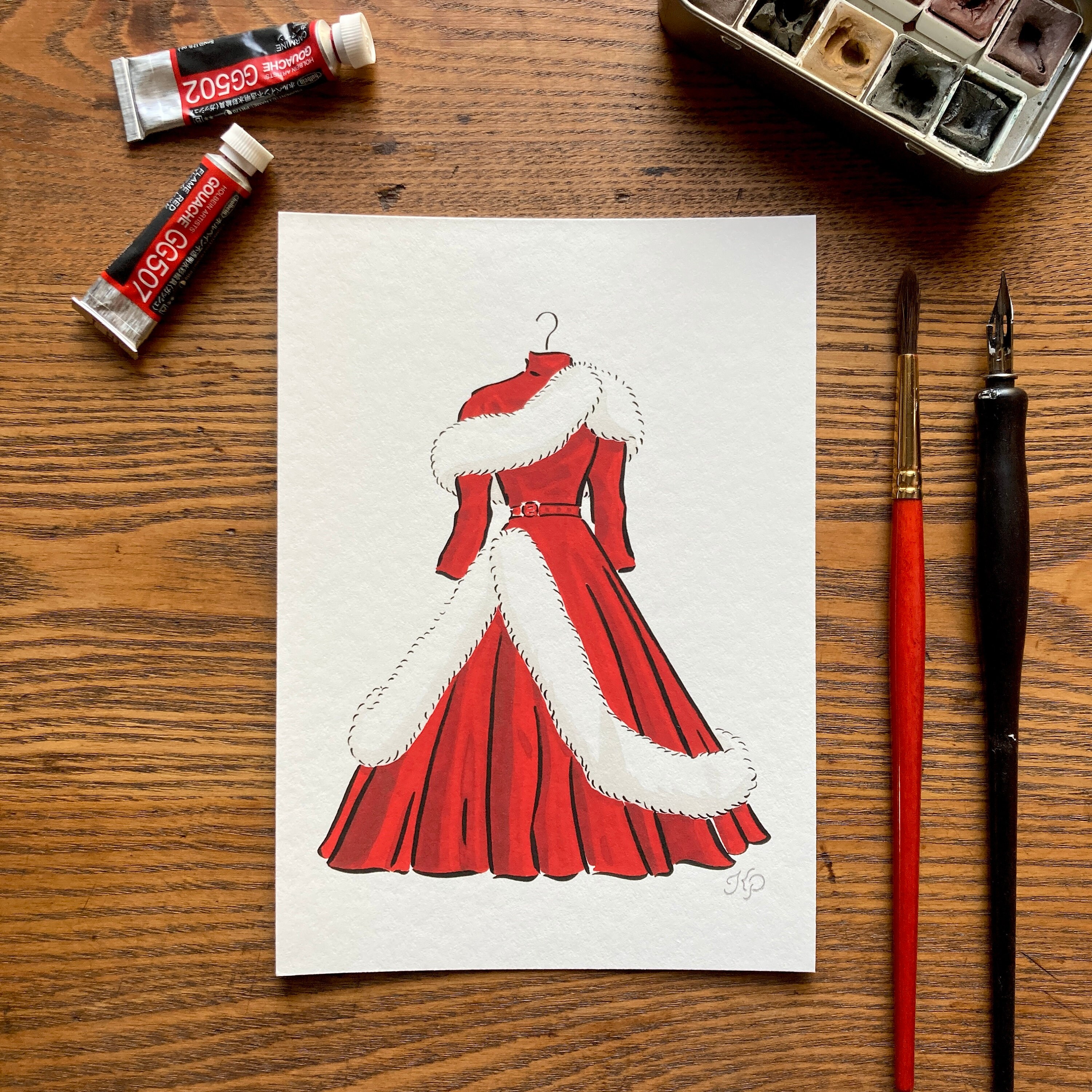 White Christmas Red Dress Print | 5x7 White Christmas Dress | Old ...