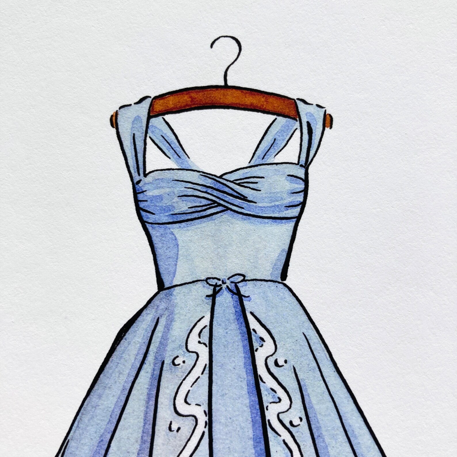 White Christmas Periwinkle Dress Art Print | 5x7 White Christmas Movie ...