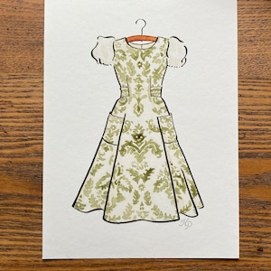 Sound of Music Liesl Curtain Dress Print | 5x7 Watercolor Painting ...