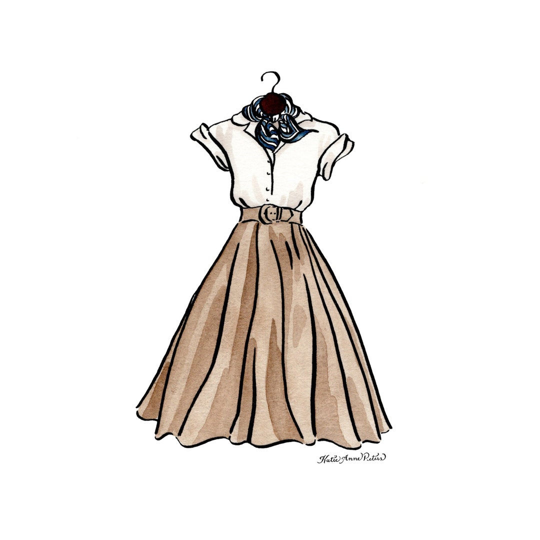 Roman Holiday Print | 5x7 Watercolor Art | Audrey Hepburn Dress | Old ...