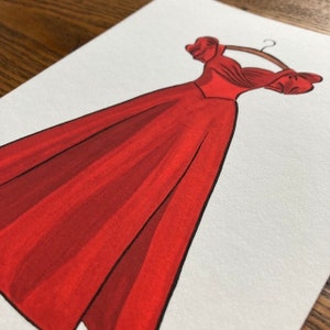 Meet Me in St. Louis Red Velvet Dress Print | 5x7 Print Gouache ...