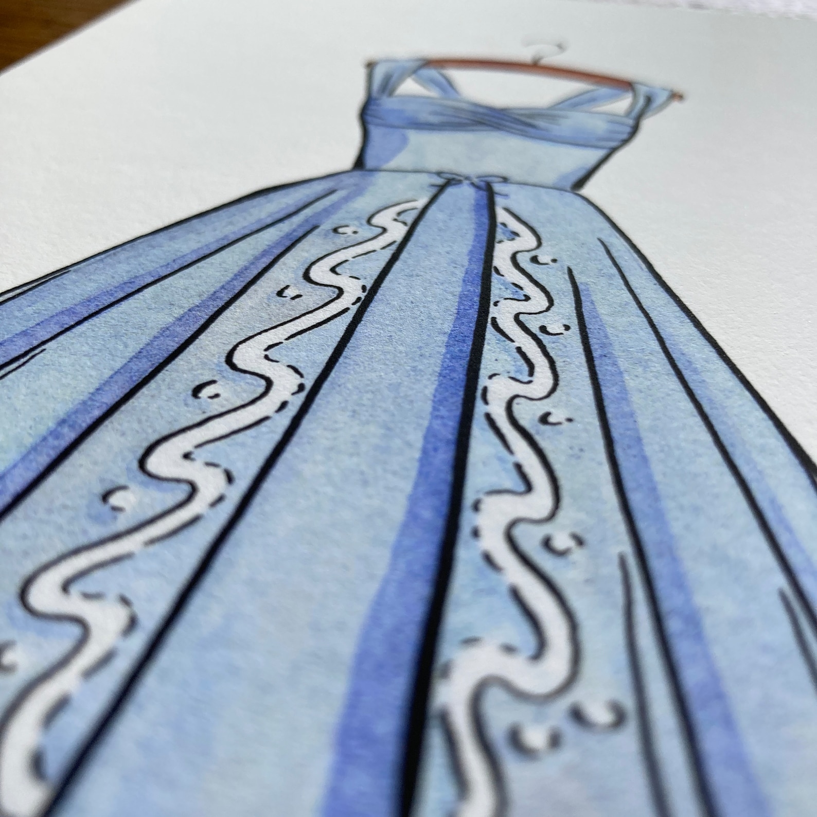 White Christmas Periwinkle Dress Art Print | 5x7 White Christmas Movie ...