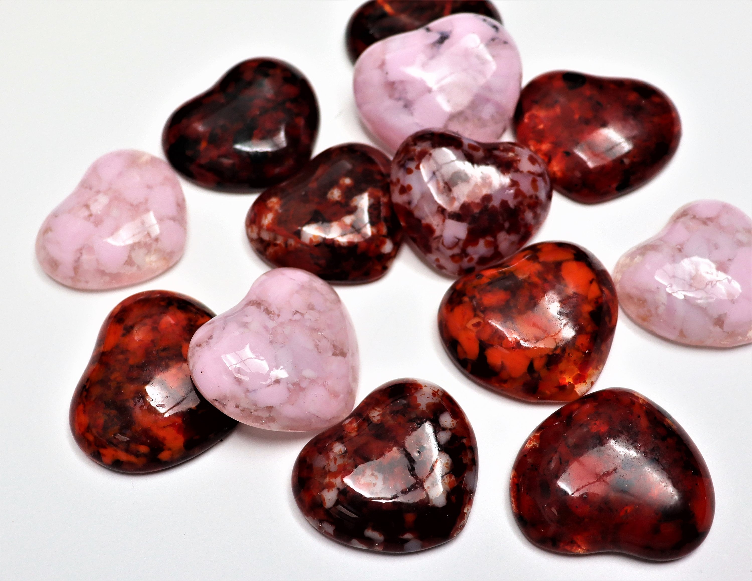 Fused Glass Heart Paperweight, Heart Shaped Casted Glass Art for ...