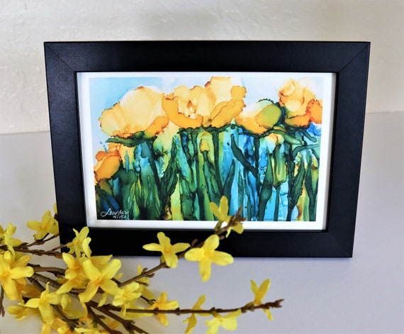 Yellow Flowers Limited Edition Print Abstract Yellow Flowers | Etsy