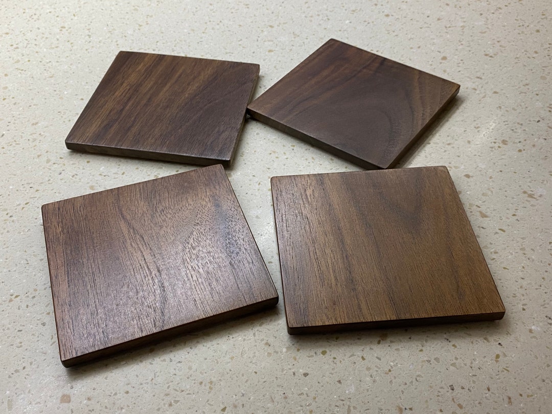 Black Walnut Wood Coasters - Set of 4 - Made in Vermont - Etsy