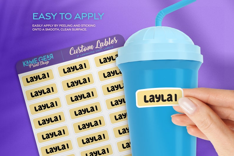 Kawaii Color - Name Labels - Etsy