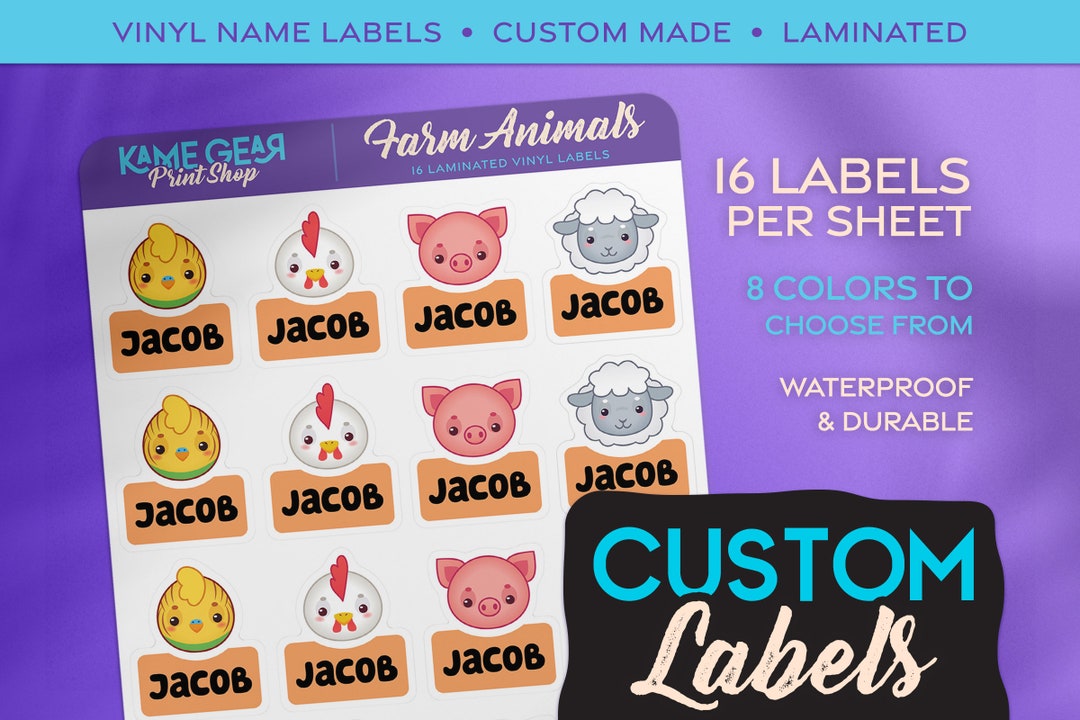 Farm Animals - Name Labels - Etsy