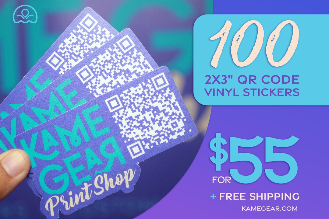 100 Custom 2X3 Inch QR Code Stickers - Etsy