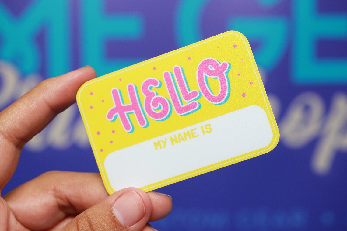 Hello My Name is Sticker Pack - Etsy