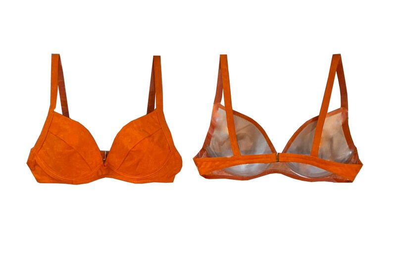 Vintage 90s Deadstock Orange High Leg High Waisted Bikini Set