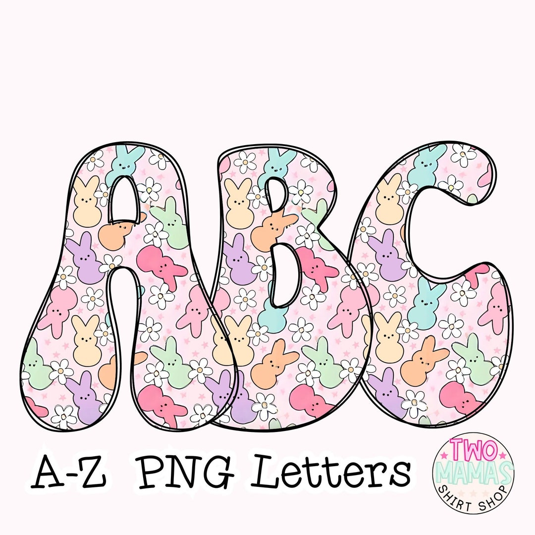 Easter Alphabet Png, Alpha Bundle, Peep Font PNG, Doodle Alphabet PNG ...