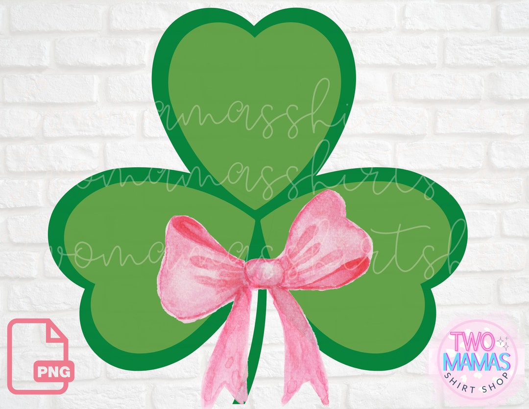 Clover With Bow PNG - Etsy