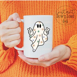 Groovy Ghost, Retro Ghost, Halloween, Trendy, PNG, Sublimation, Fall ...