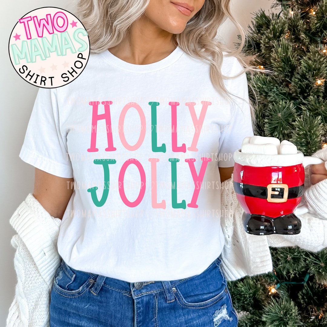 Holly Jolly Holly Jolly PNG Pink Pink Christmas Preppy - Etsy