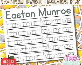 Unicorn Custom Name Tracing Sheet Handwriting Practice Personalized ...