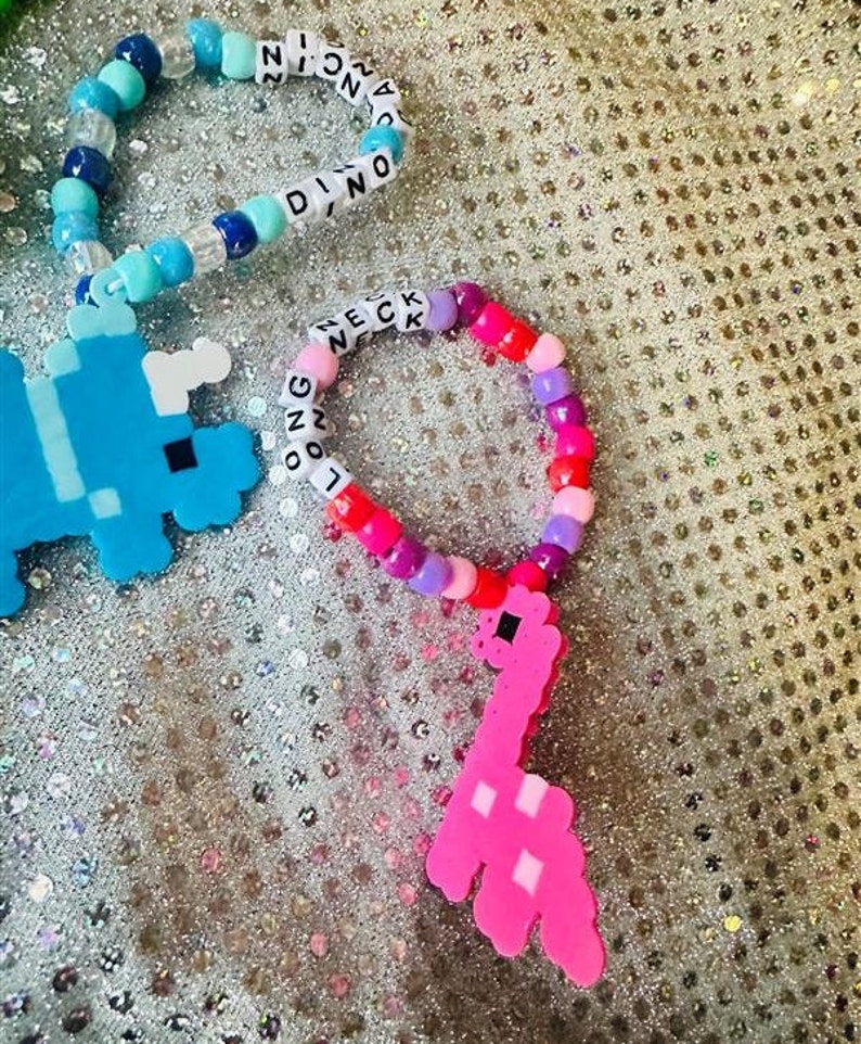 Dinosaur Perler Kandi Bracelet Set, Lost Lands Themed 3PCK Kandi to ...