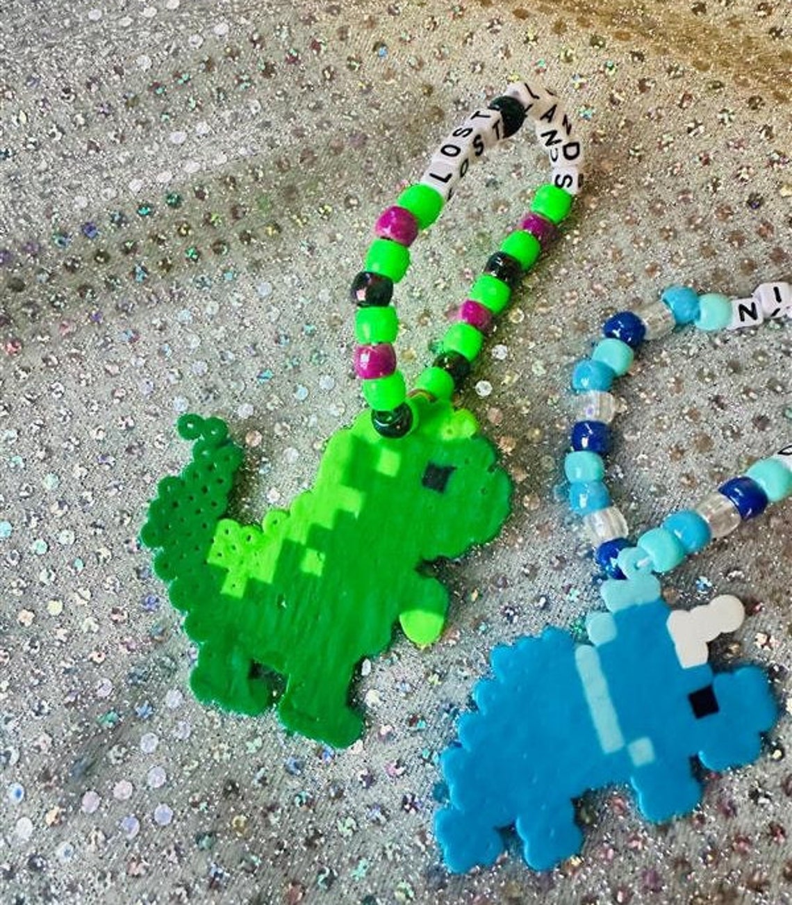 Dinosaur Perler Kandi Bracelet Set, Lost Lands Themed 3PCK Kandi to ...