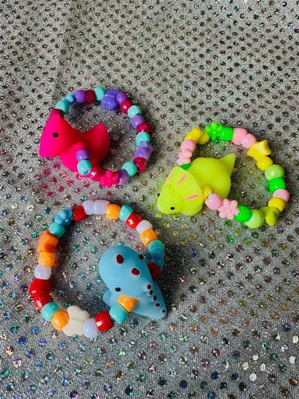 3 PCK Dinosaur Squish Toy Random Kandi Bracelets Lost Lands Kandi ...