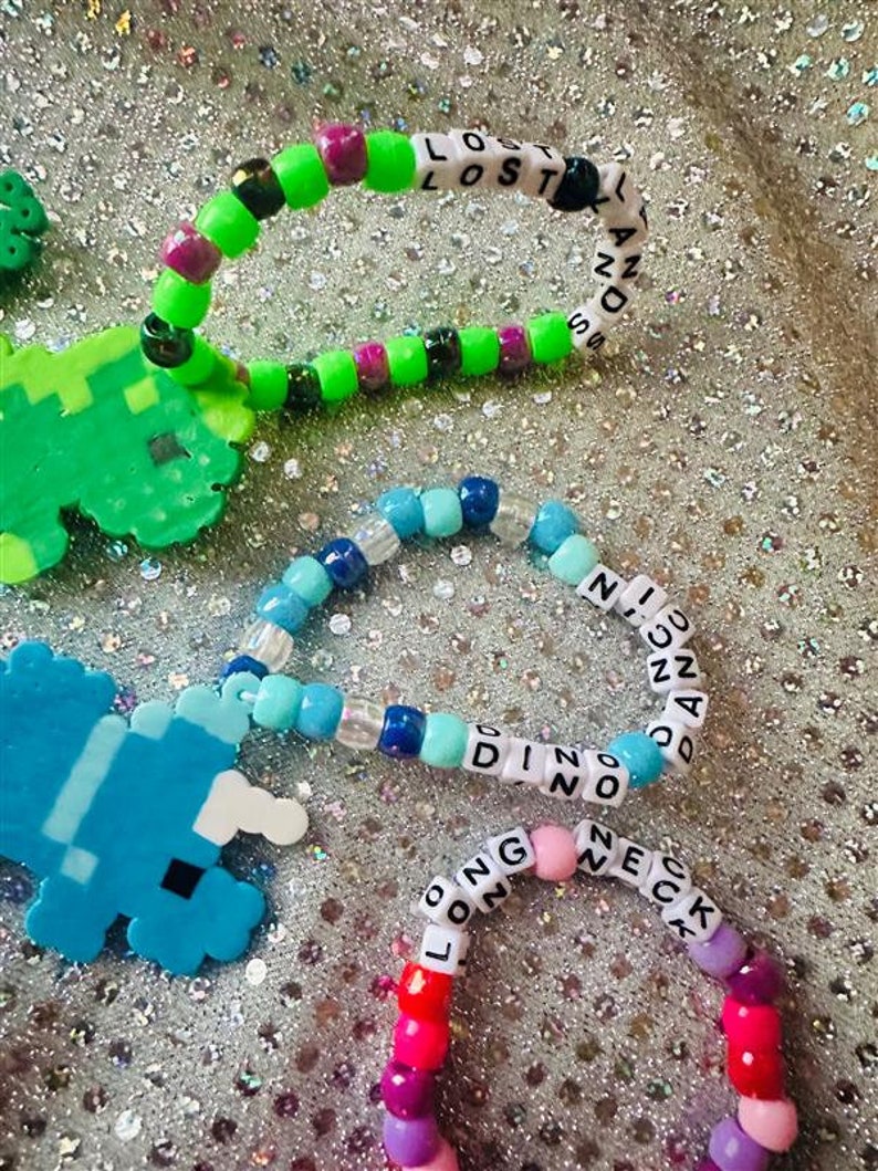 Dinosaur Perler Kandi Bracelet Set, Lost Lands Themed 3PCK Kandi to ...