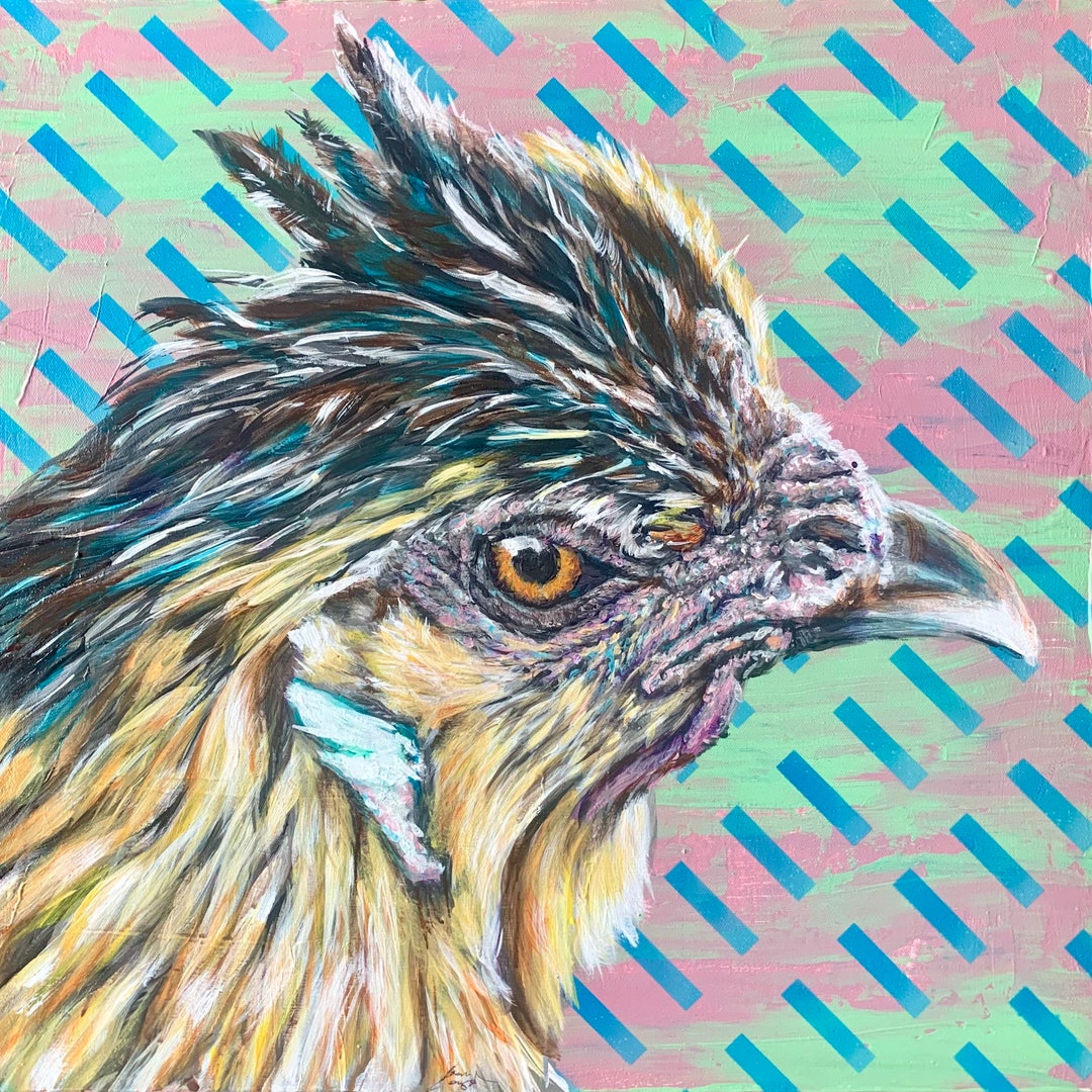 Brooding Chicken - Acrylic Painting on Canvas - Etsy