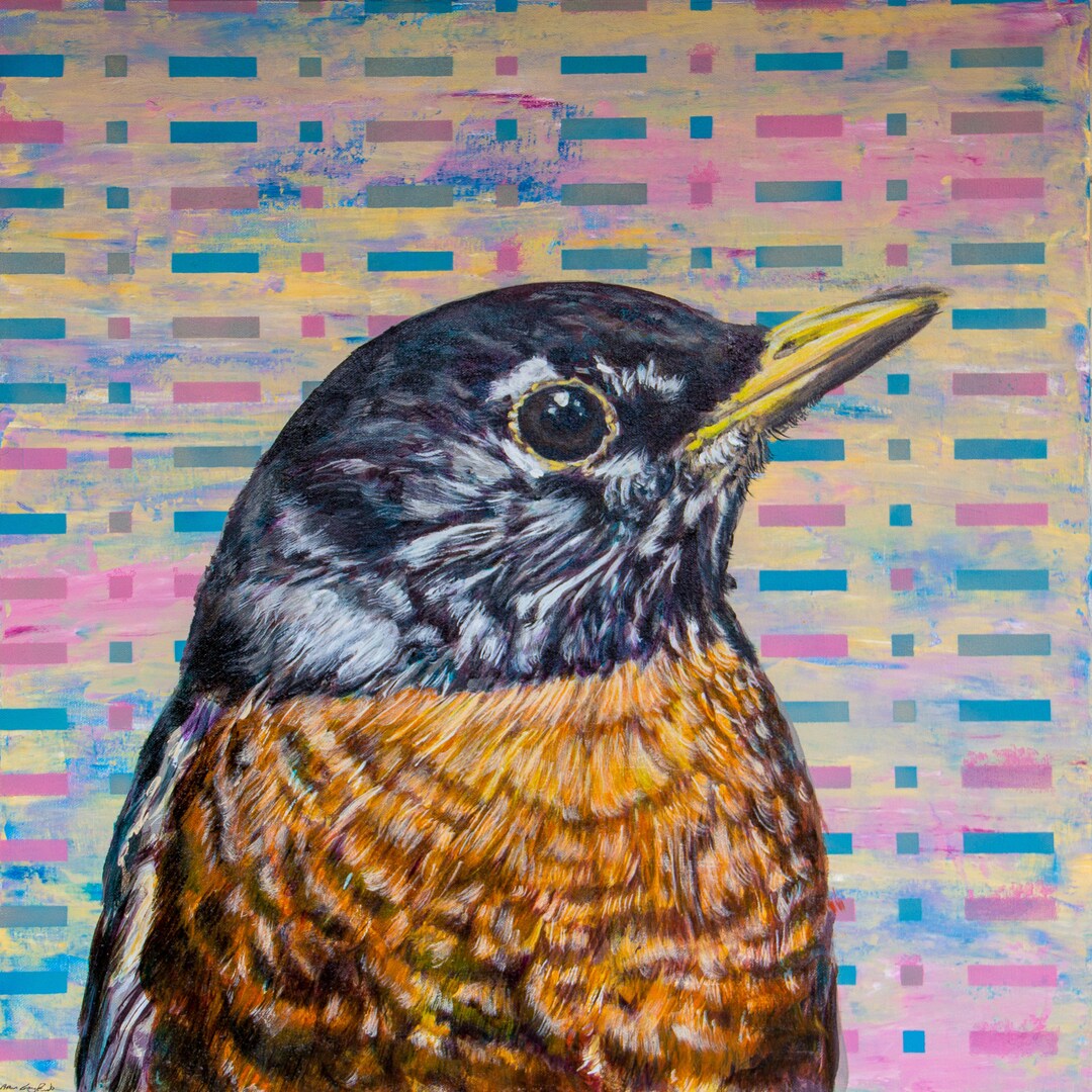 Robin Looking Smug, an Original Acrylic Painting by Canadian Artist ...