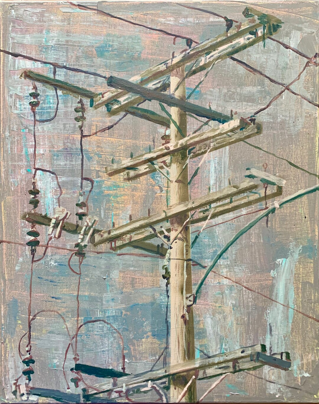 Telephone Pole No. 1 - Acrylic Painting on Canvas - Etsy