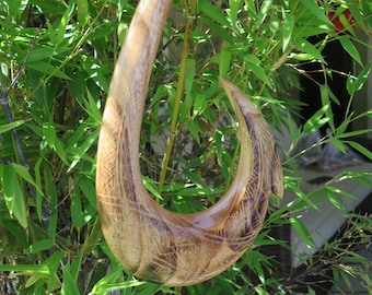 Hawaiian Hand Made Wall Decor Plaques Solid Wood Polynesian Fish Hook ...