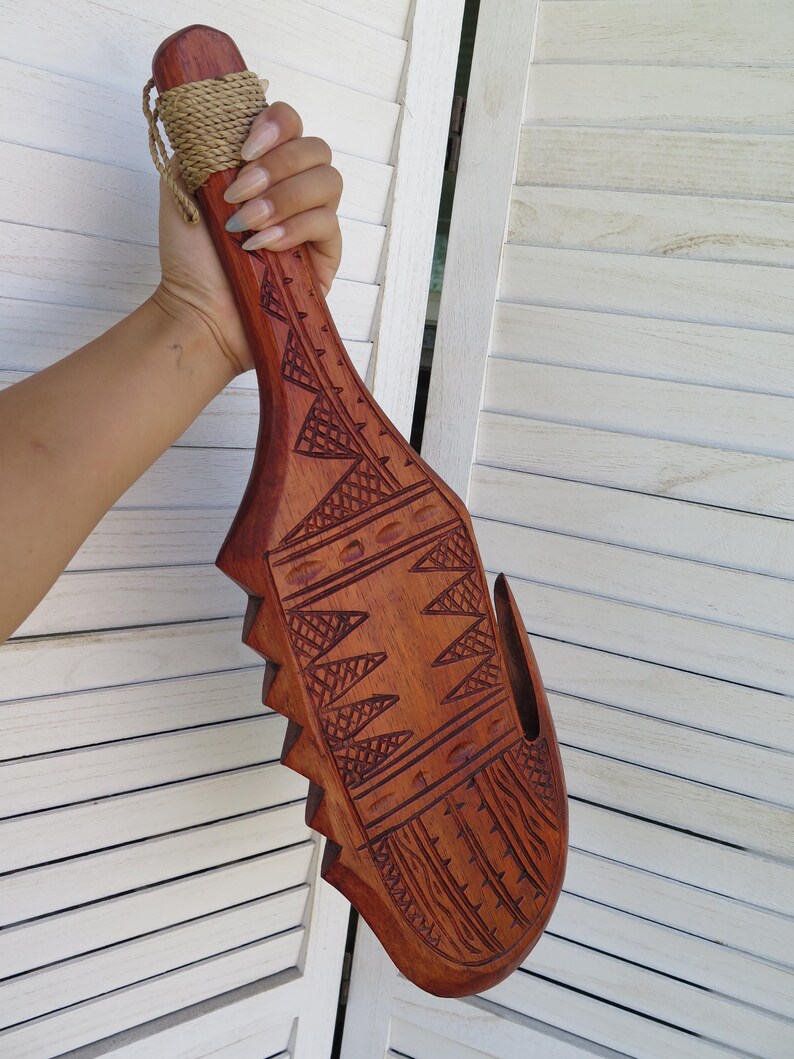 Hawaiian Hand Made Wall Decor Solid Wood Polynesian Engraved Tribal ...