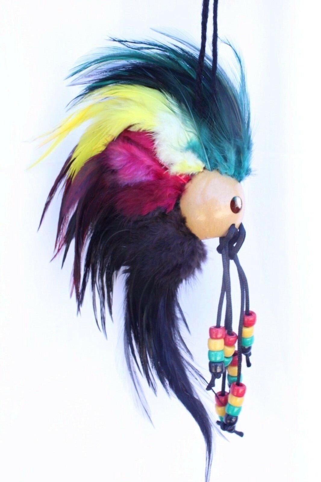 1 Kamani Nut Rasta Colored Feathers Ikaika Hawaiian | Etsy