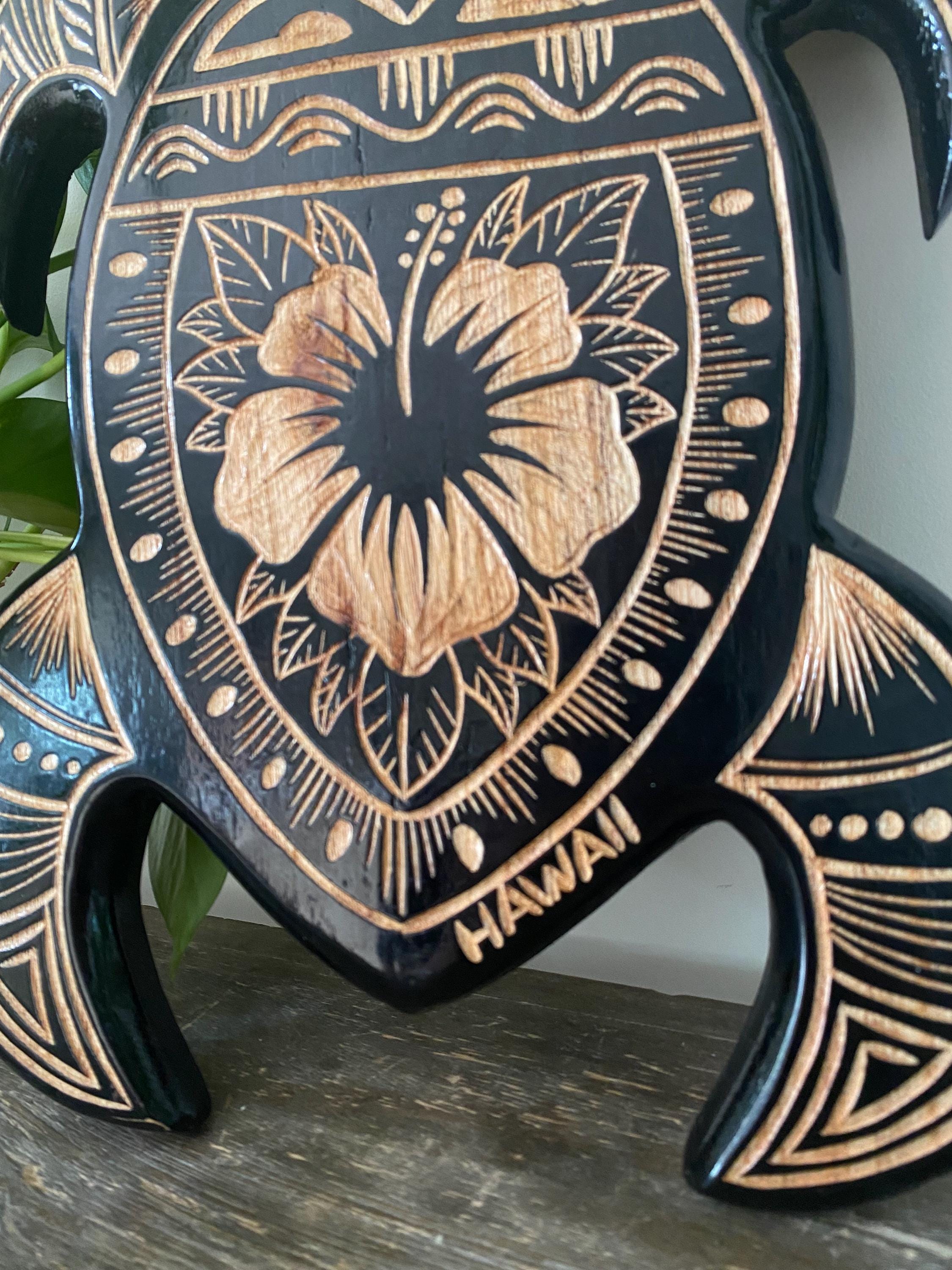 Hawaii Hand Made Wall Hanging Decor Plaques Solid Wood Polynesian ...