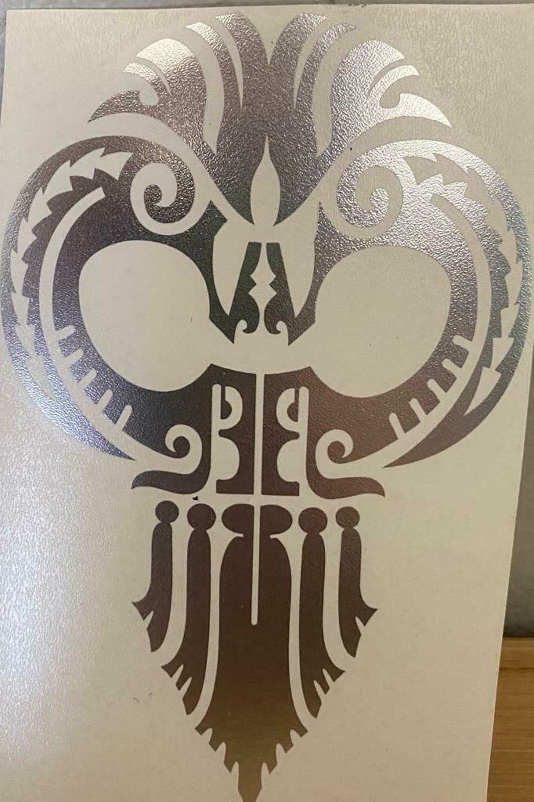 Silver Hawaiian Ikaika Warrior Helmet Hawaii Vinyl Decal Car / Truck ...