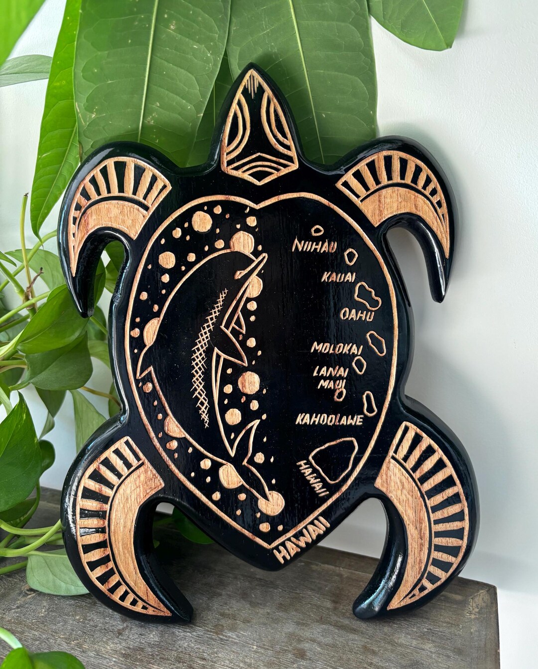 Hawaii Hand Made Wall Hanging Decor Plaques Solid Wood Polynesian ...