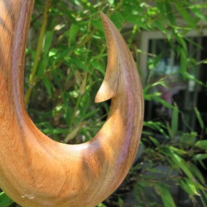 Hawaiian Hand Made Wall Decor Plaques Solid Wood Polynesian Fish Hook ...