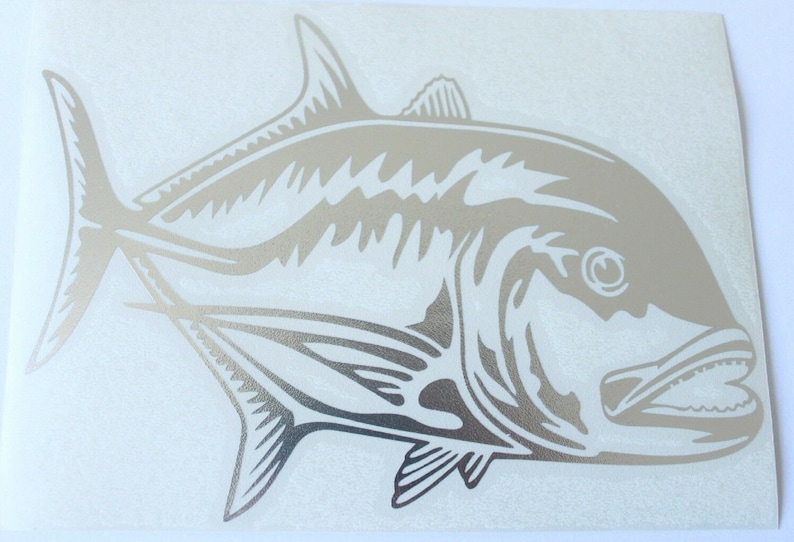 Hawaiian Ulua Silver Fish Hawaii Vinyl Decal Car / Truck Window Sticker ...