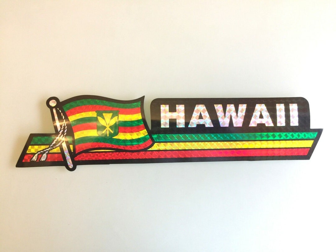 12" Hawaiian Hawaii Kanaka Maoli Native Flag Hologram Vinyl Car Window ...