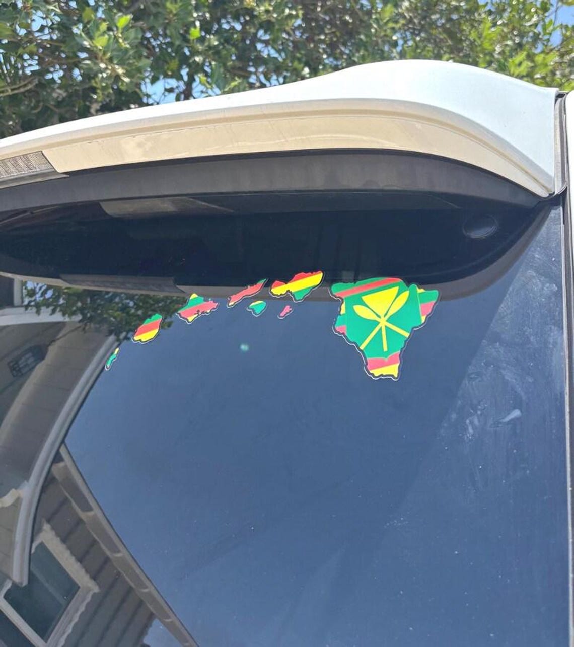 Kanaka Maoli Flag Hawaiian Island Map Hawaii Decal Car / Truck Window ...