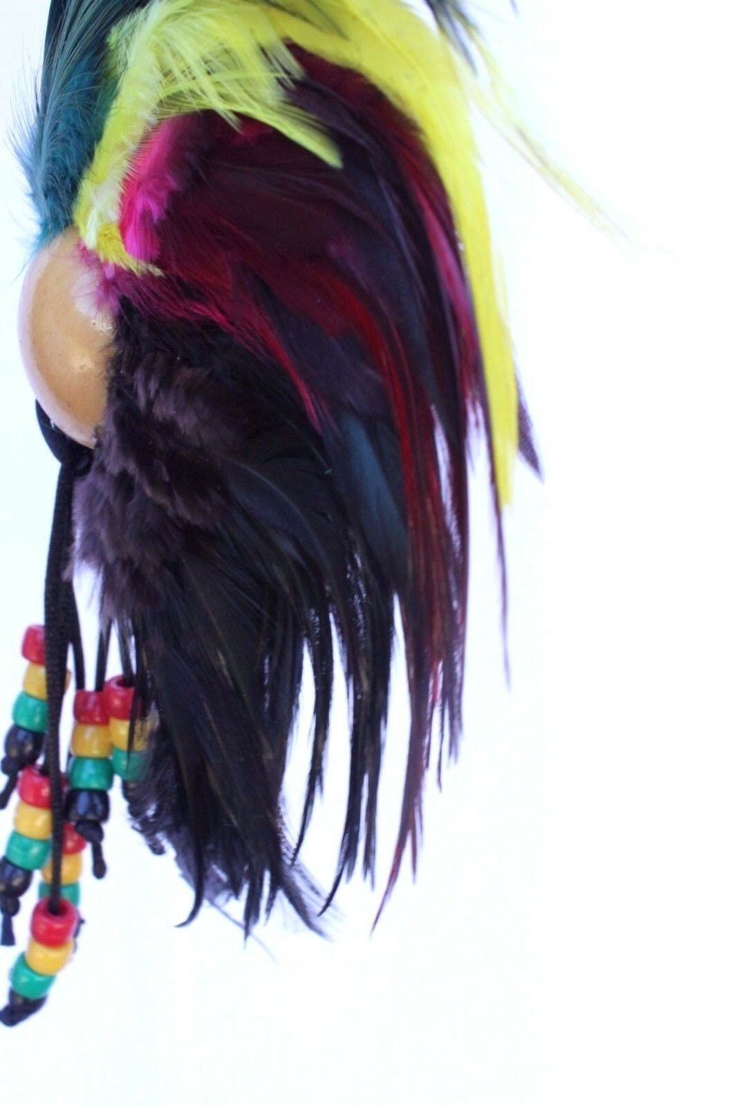 1 Kamani Nut Rasta Colored Feathers Ikaika Hawaiian | Etsy