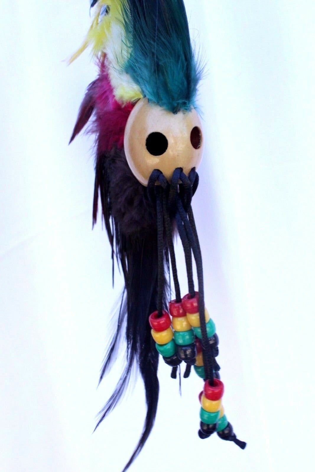 1 Kamani Nut Rasta Colored Feathers Ikaika Hawaiian | Etsy