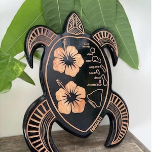 Hawaii Hand Made Wall Hanging Decor Plaques Solid Wood Polynesian ...