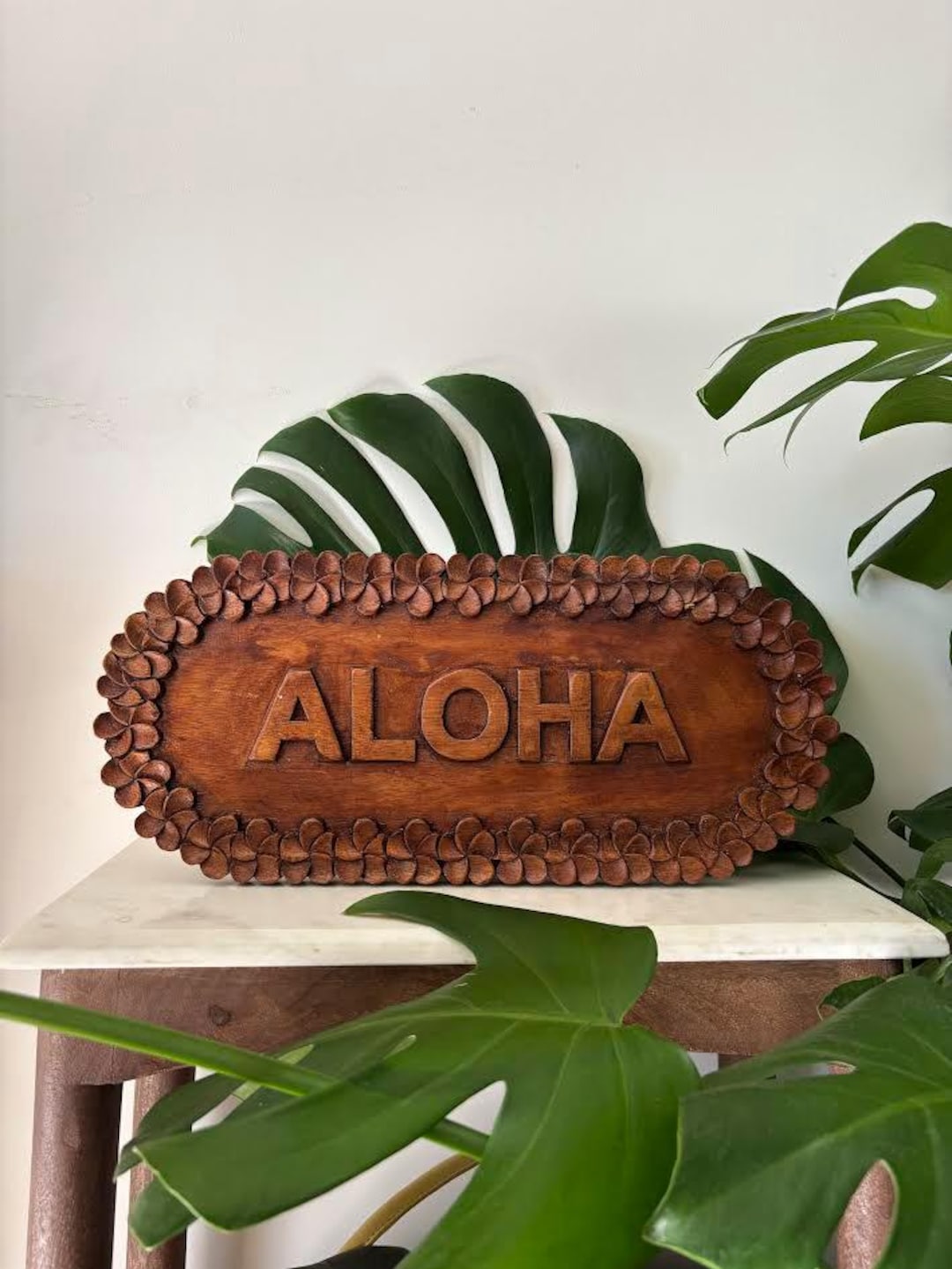 Hawaii Hand Made Wall Hanging Decor Plaques Carved Wood "aloha ...