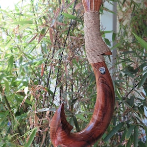 Hawaii Hand Made Wall Decor Plaques Solid Wood Polynesian Fish Hook ...