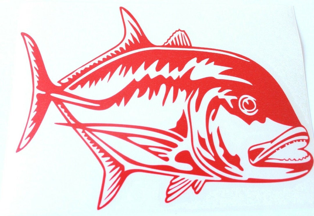 Hawaiian Ulua Red Fish Hawaii Vinyl Decal Car / Truck Window Sticker - Etsy