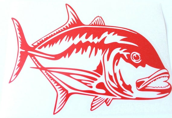 Hawaiian Ulua Red Fish Hawaii Vinyl Decal Car / Truck Window | Etsy