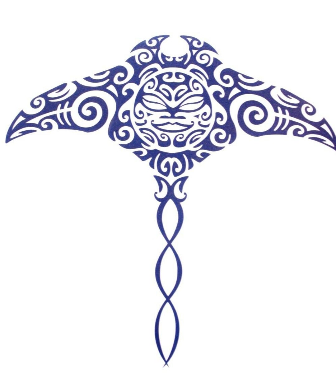 Navy Tribal Sun Sting Ray Hawaii Vinyl Decal Car / Truck Window Sticker ...