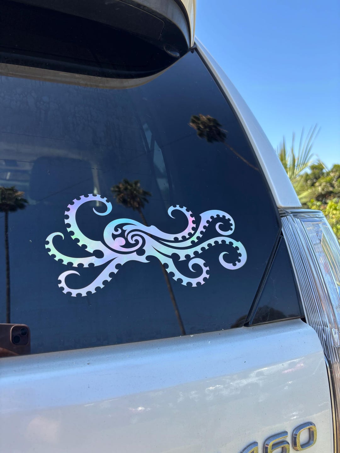 Silver 9" Hawaiian Tako Octopus Ocean Hawaii Vinyl Decal Car / Truck ...