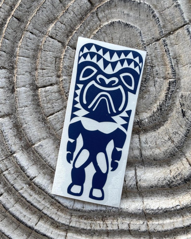 Hawaiian Design 3" Navy Tribal Tiki Man Vinyl Decal Car / Truck Window ...